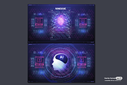 Hud Ui Futuristic Template, Cyber, a Technology Illustration by Andrew_Derr