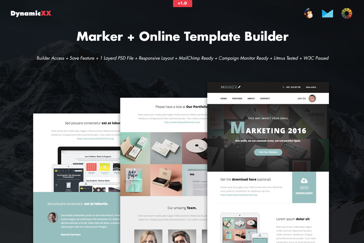 Marker + Online Template Builder, an Email Template by DynamicXX