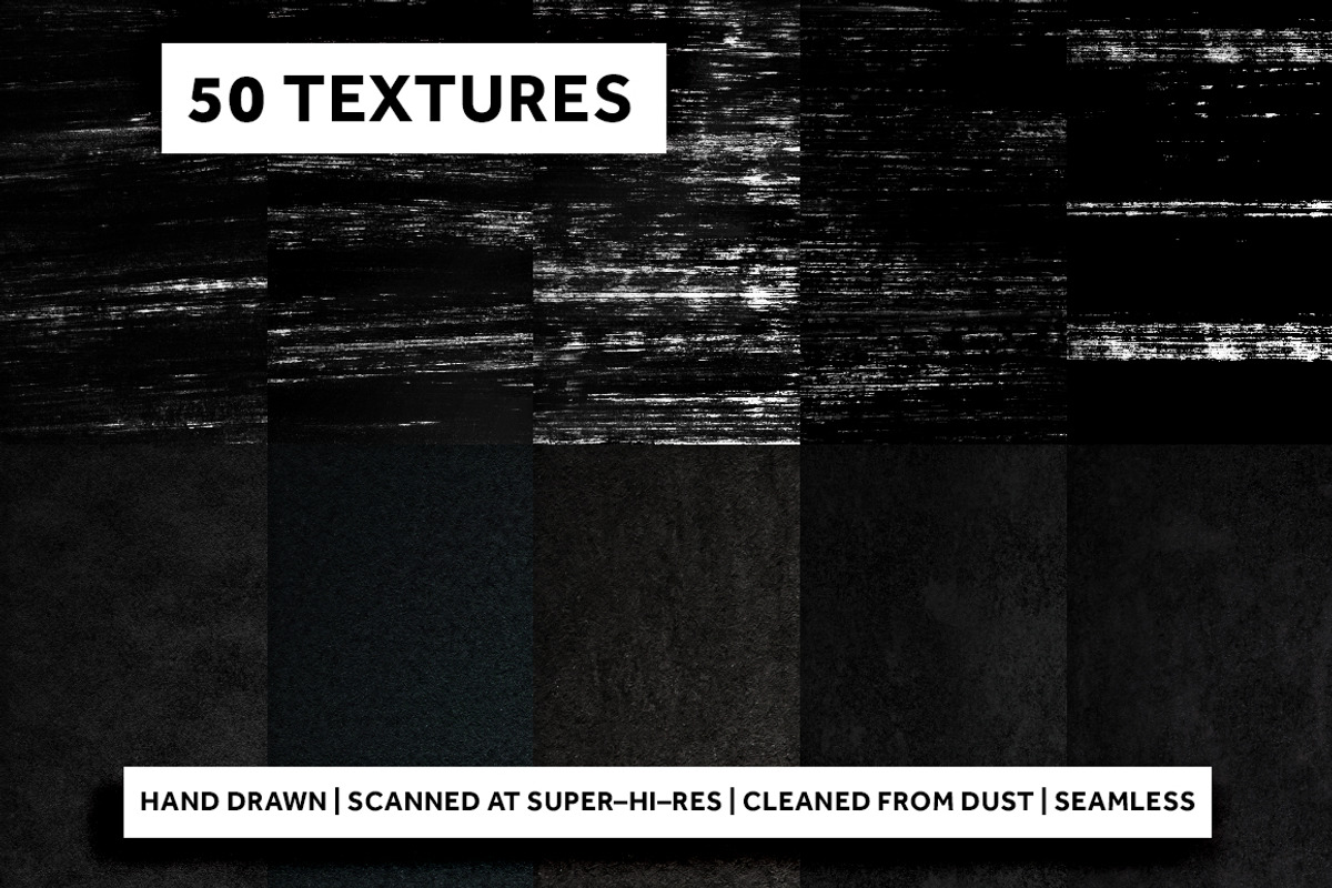 50 BLACK INK TEXTURES, a Texture Graphic by HEJBRUSH.COM