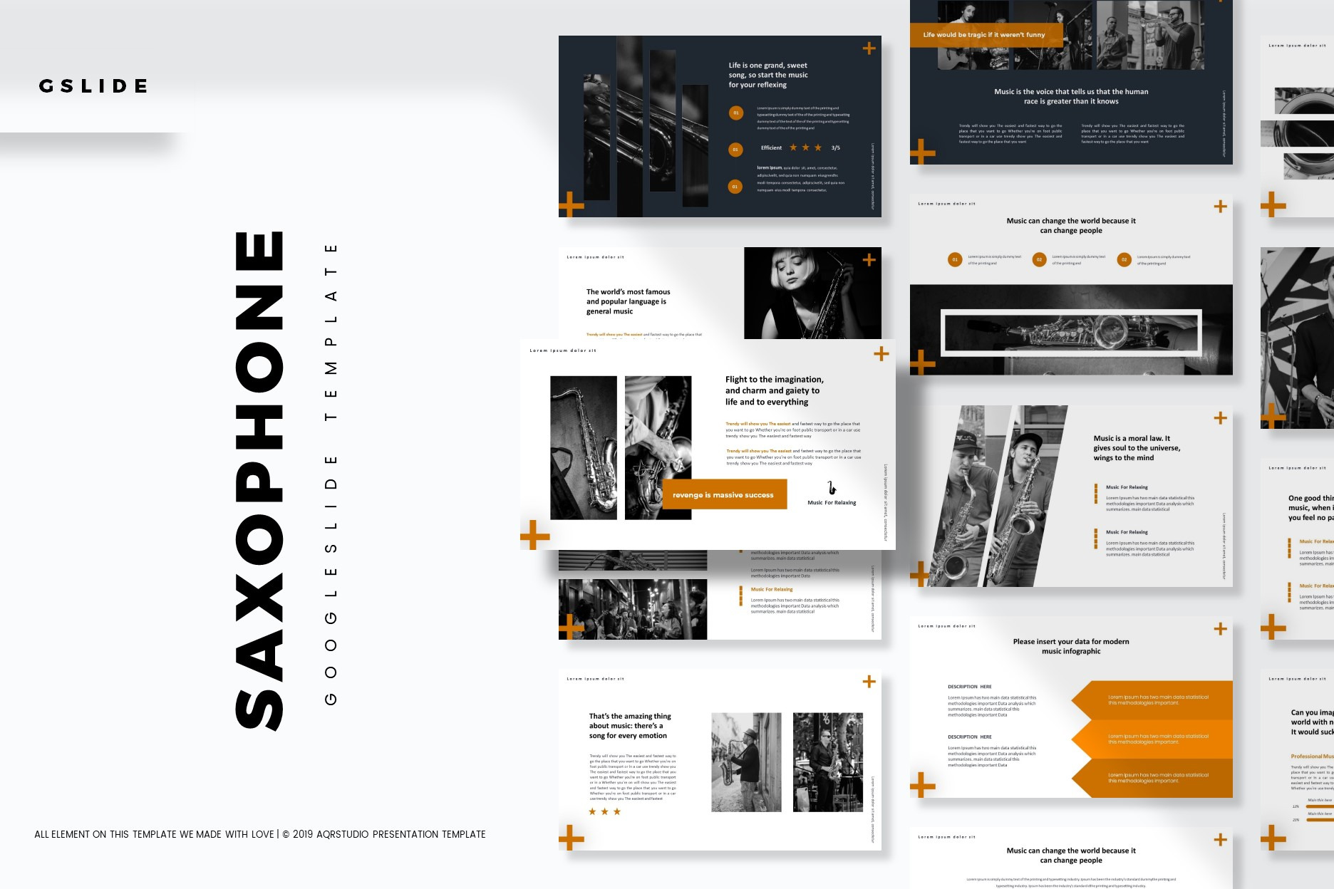 Saxophone - Google Slides Template, a Presentation Template by AQR Studio