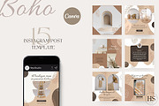 BOHO Instagram CANVA Post Templates