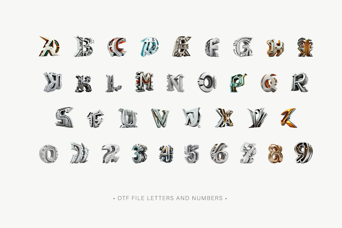 3D Headline Font, a Symbol Font by artyway