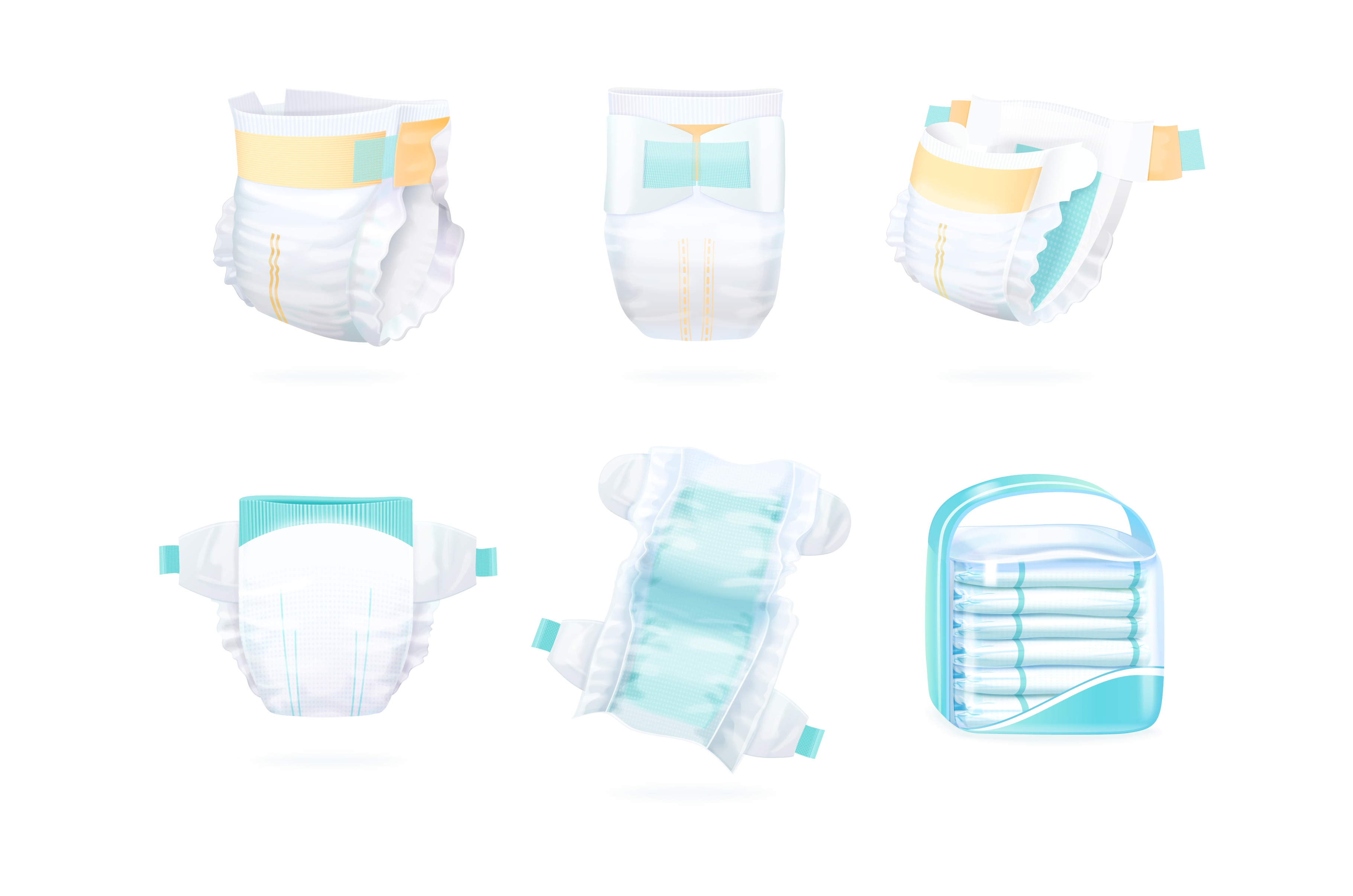 Realistic diapers. Baby diaper, a Graphic by Stock-Smart-Start