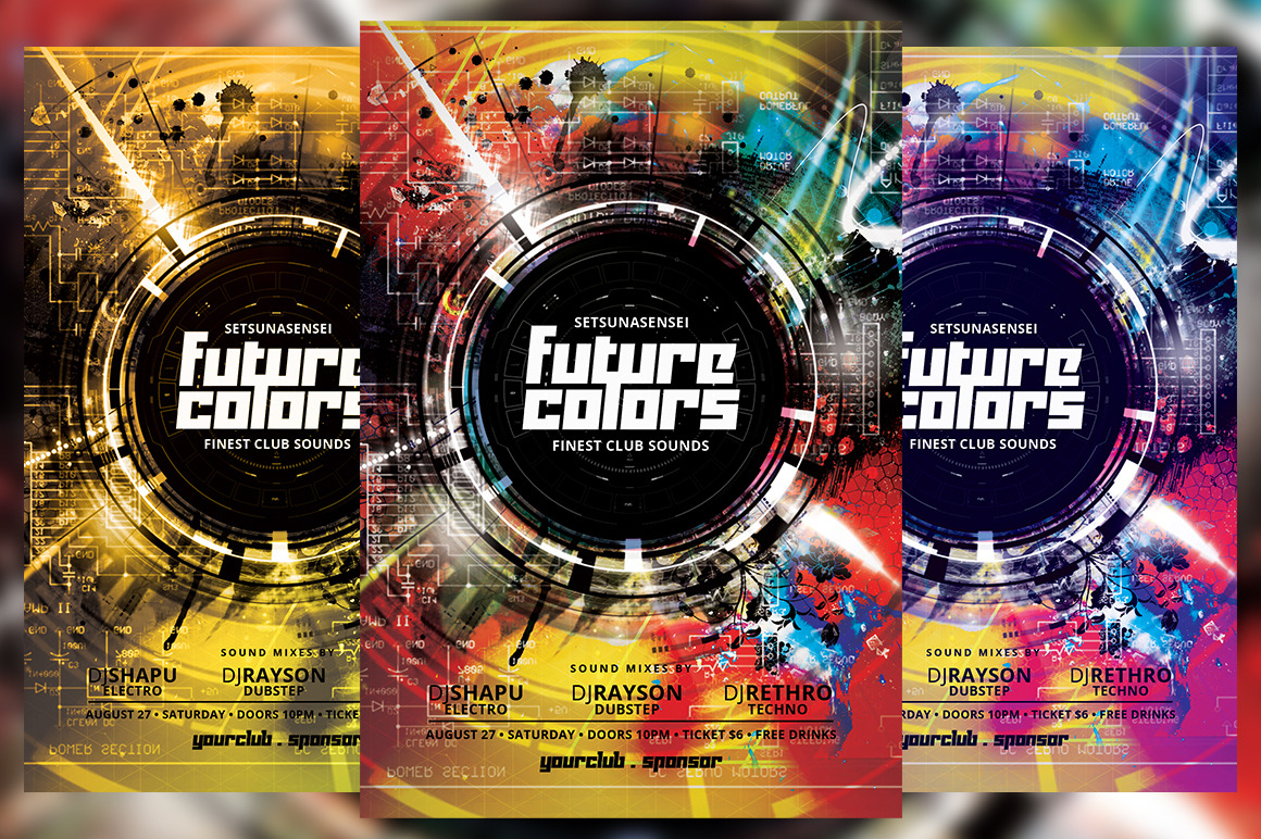 Future Colors Flyer, a Flyer Template by KiraYamato Design Studio