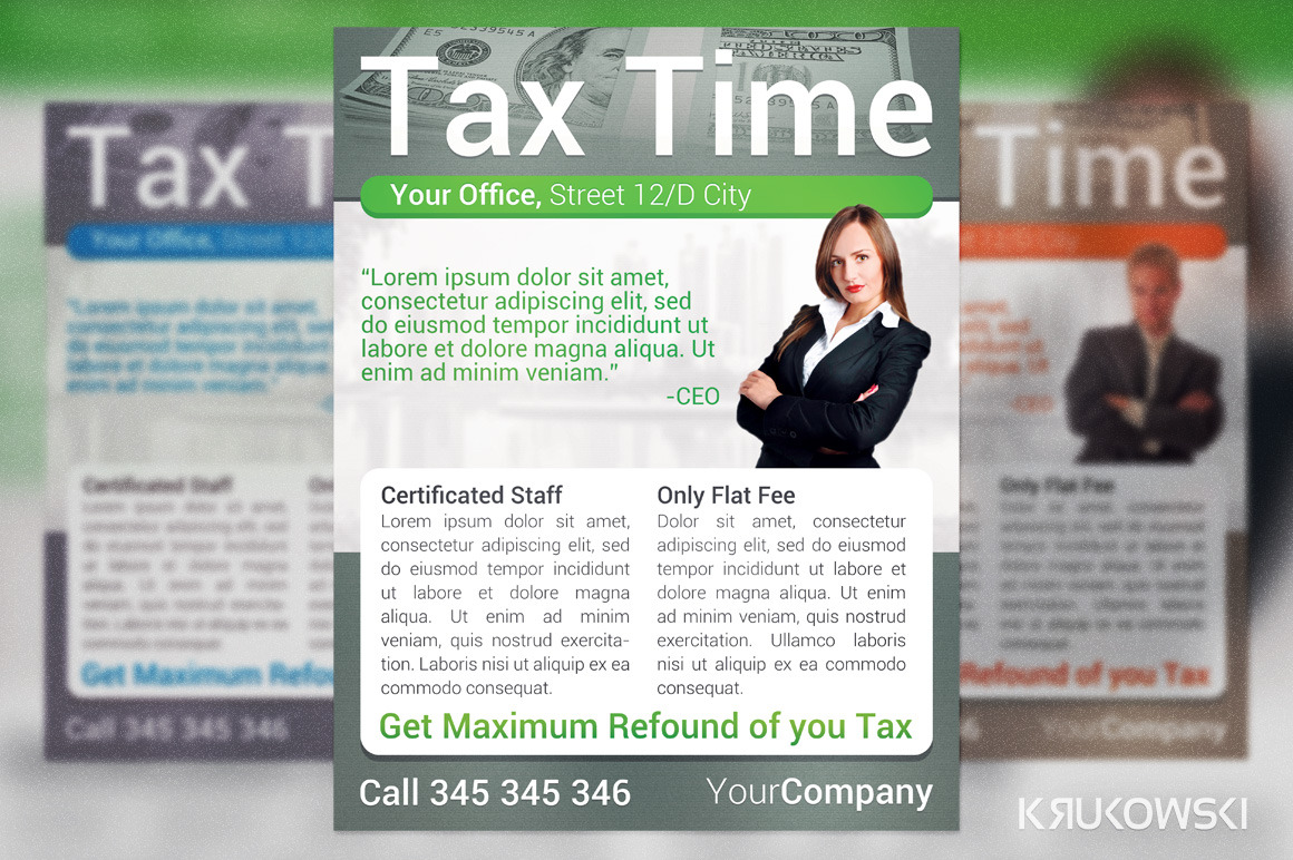 Tax Time Flyer, a Flyer Template by Krukowski Graphics