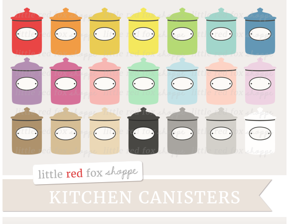Kitchen Canister Clipart, a Food Illustration by Little Red Fox Shoppe