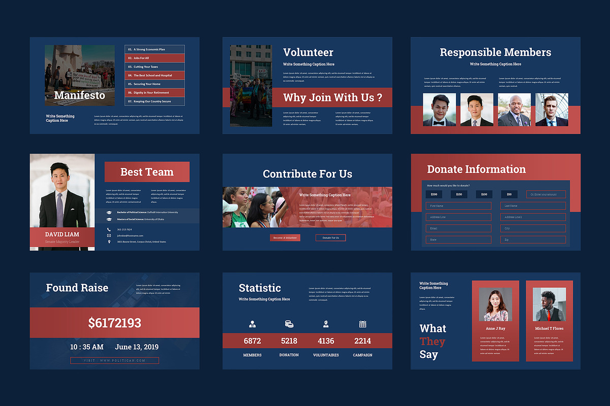 Political Campaign Powerpoint, a Presentation Template by TMint Creative