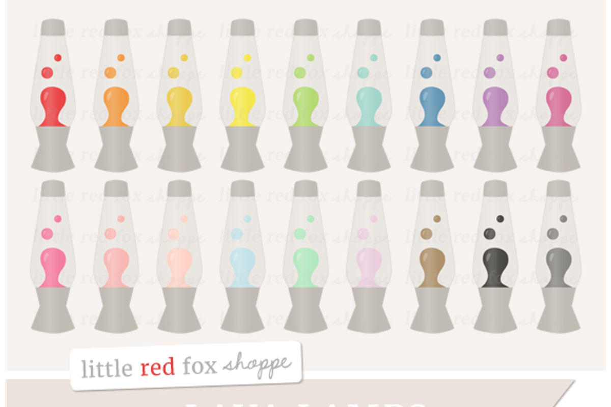 Lava Lamp Clipart, an Illustration by Little Red Fox Shoppe
