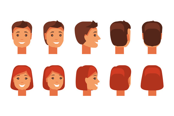 Set of human faces | People Illustrations ~ Creative Market