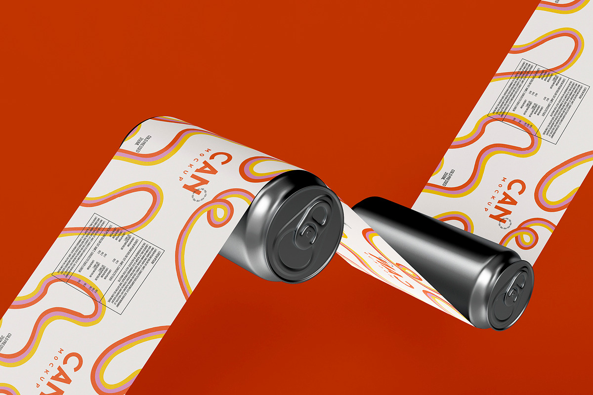3d Soda Can Label Mockup, a Product Mockup by The Rose Project
