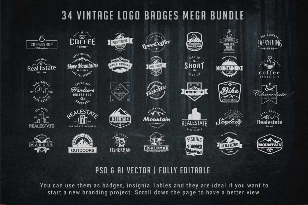 Vintage Logo Badges Bundle, a Branding & Logo Template by LovePowerDesigns