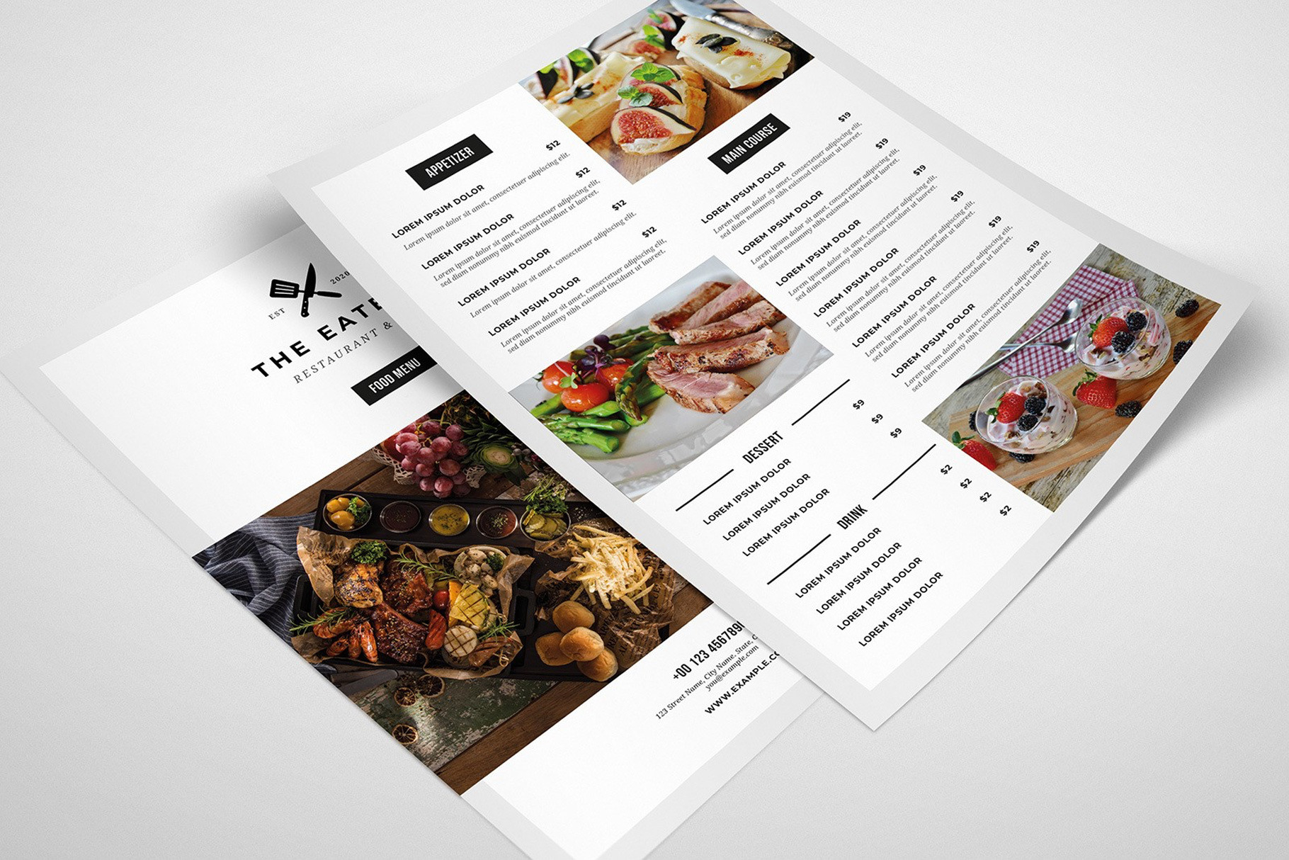Minimal Food Restaurant Menu, a Flyer Template by Medialoot