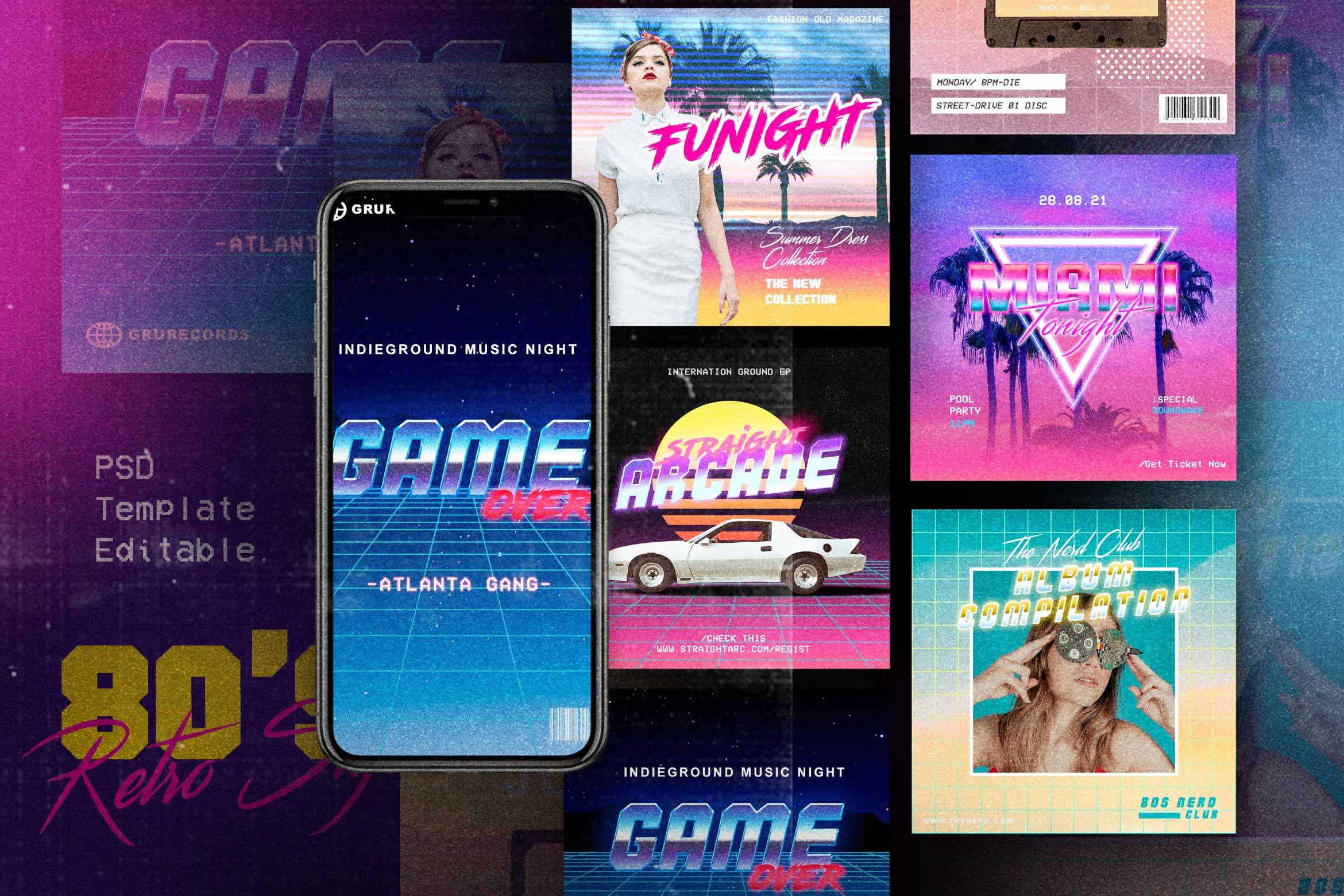 80's Instagram Retro Style, a Social Media Template by Dirtytemp Studio