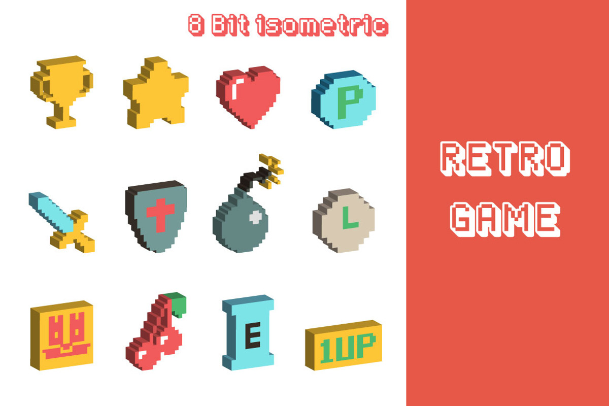 8 bit isometric icons, an Icon by tulpahn