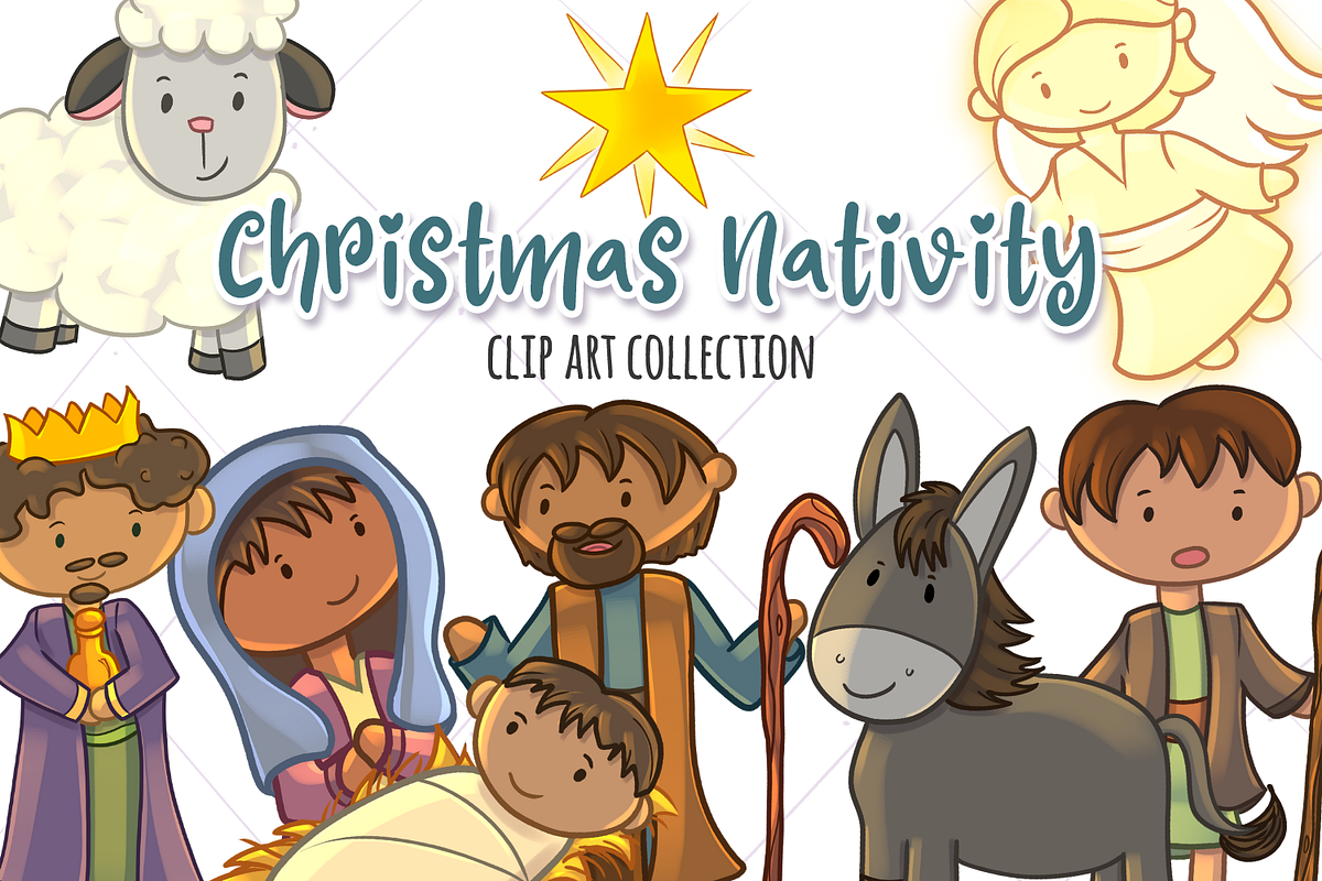 Christmas Nativity Clip Art Set, an Illustration by Keepin' It Kawaii