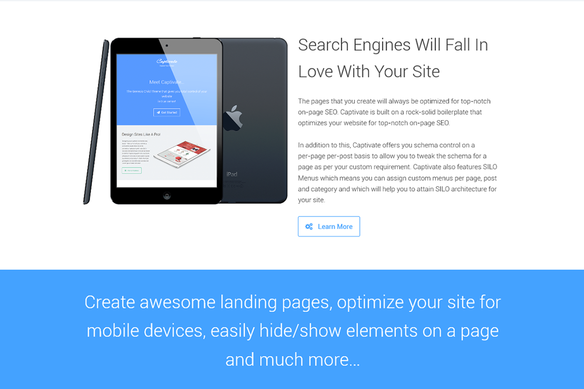 Captivate WordPress Flat UI Theme, a WordPress Template by Creatika