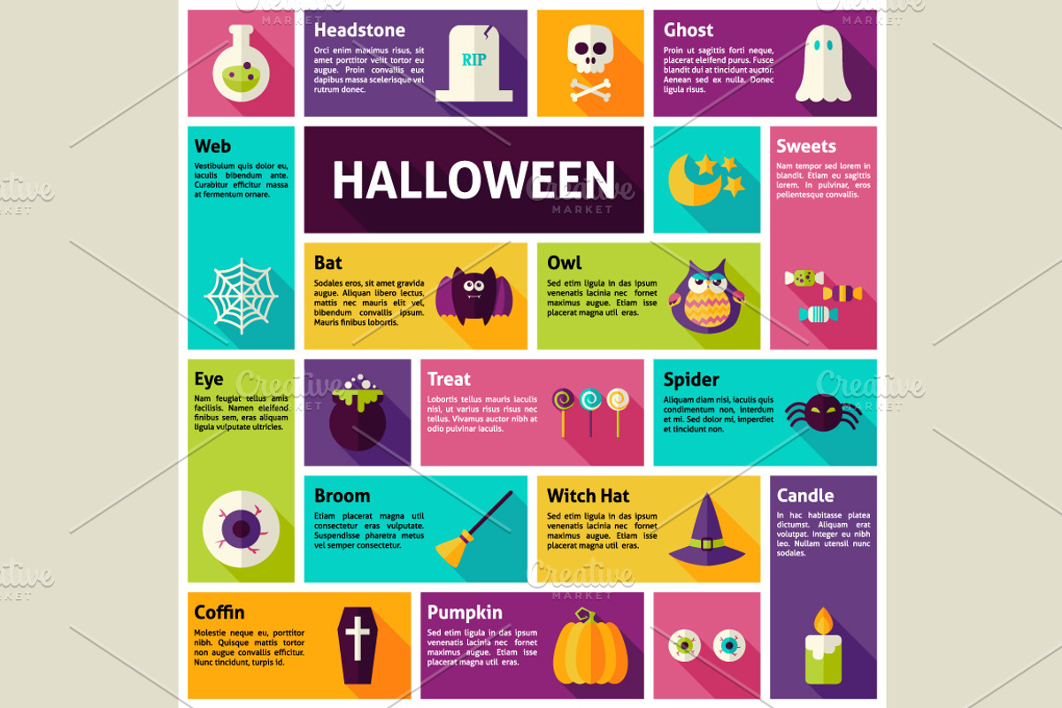 Halloween Flat Infographics Concept, an Illustration by Anna_leni ...