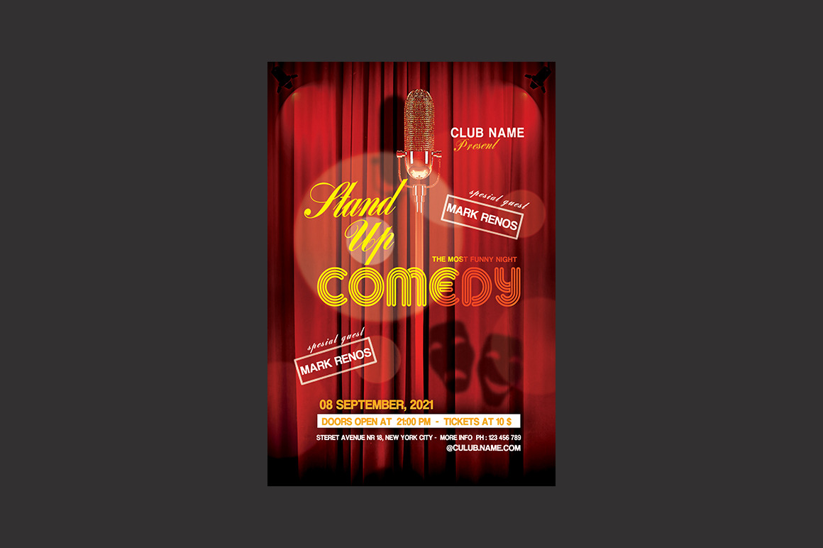 Stand Up Comedy Flyer, a Flyer Template by DSGraphicDesign