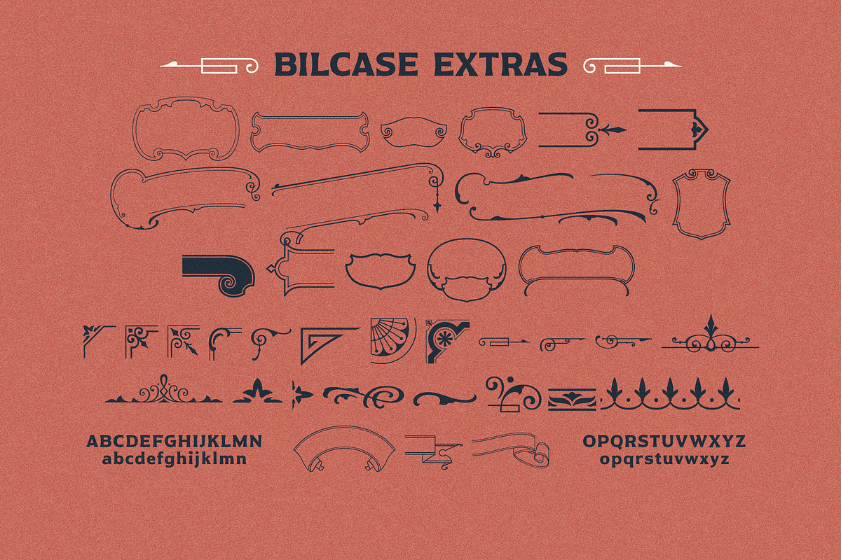 Bilcase Font and Extras, a Font by Ilham Herry