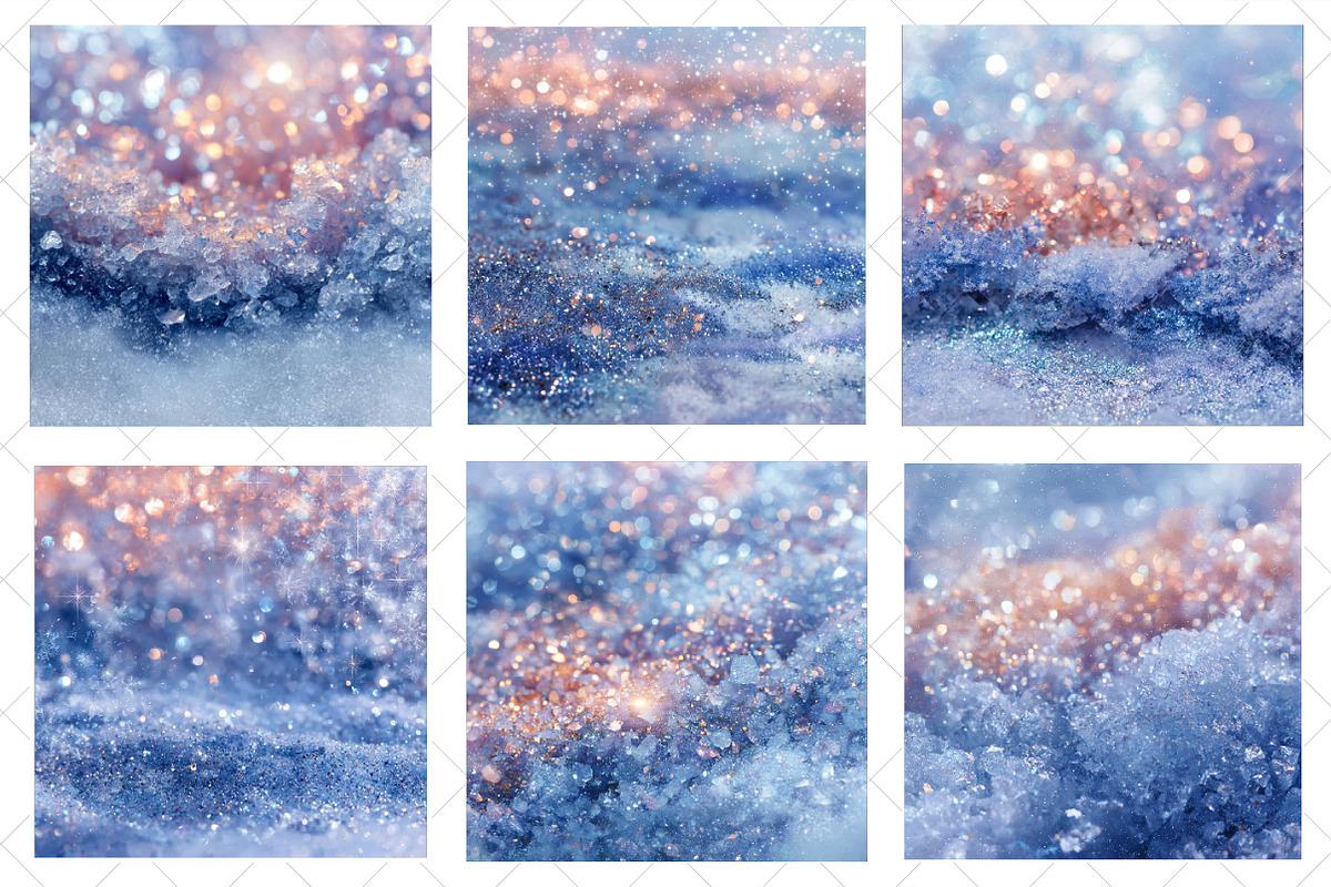 Snow Glitter Textures Digital Papers, a Pattern Graphic by SinaCreation