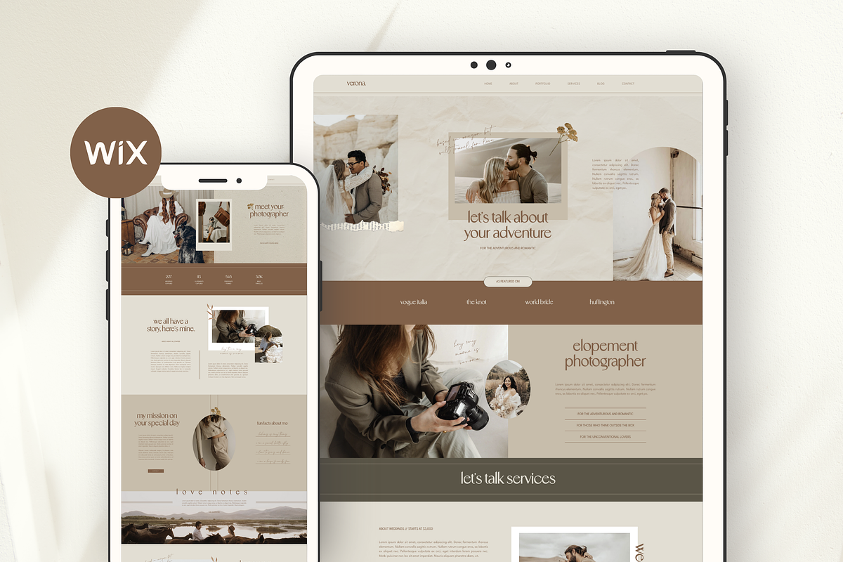 Wix Website Template Photography, a Wix Template by Branding Babe Co.