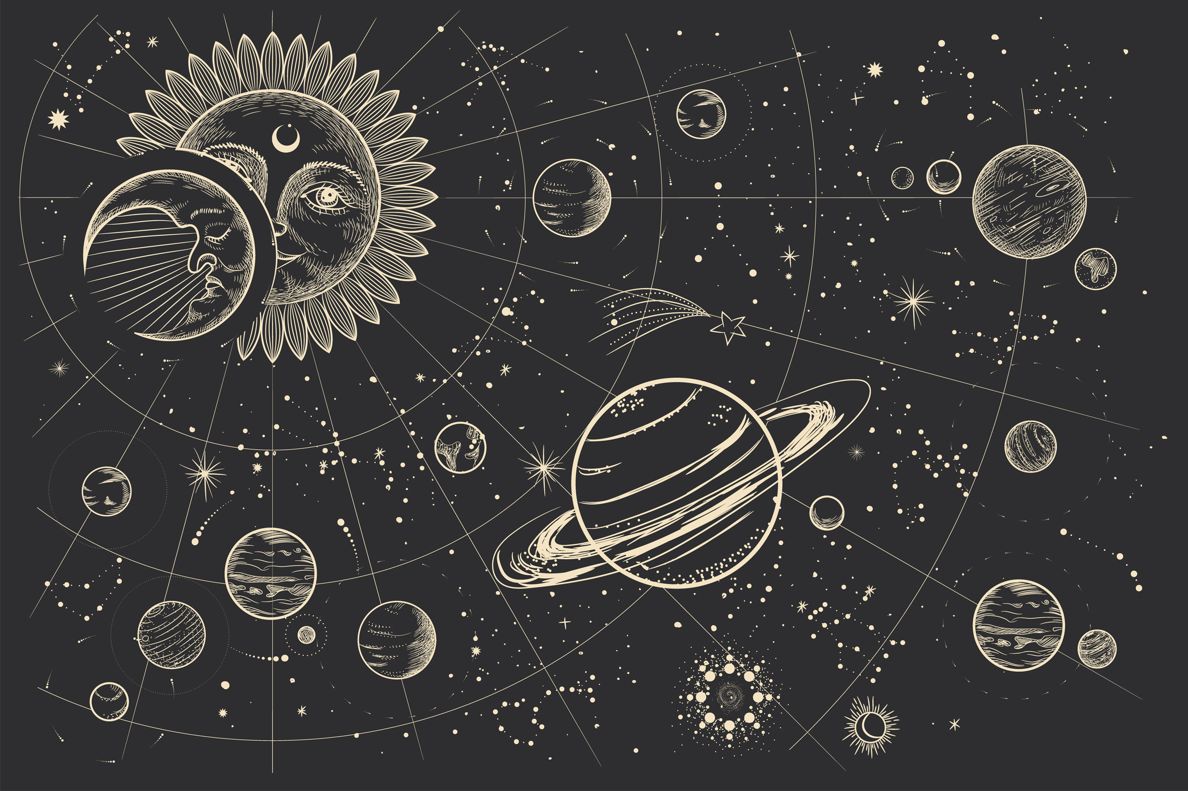 Solar system, an Illustration by Chikovnaya
