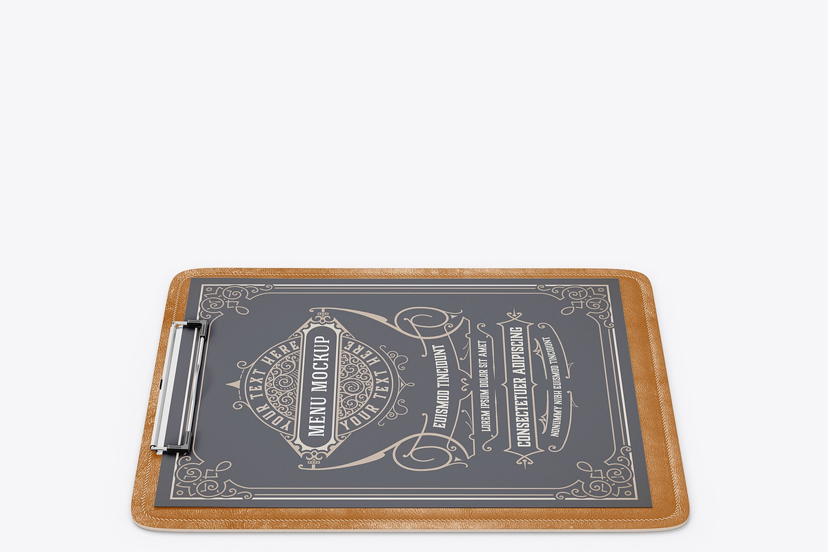Leather Menu Board Mockup, a Product Mockup by OneVectorStock ...