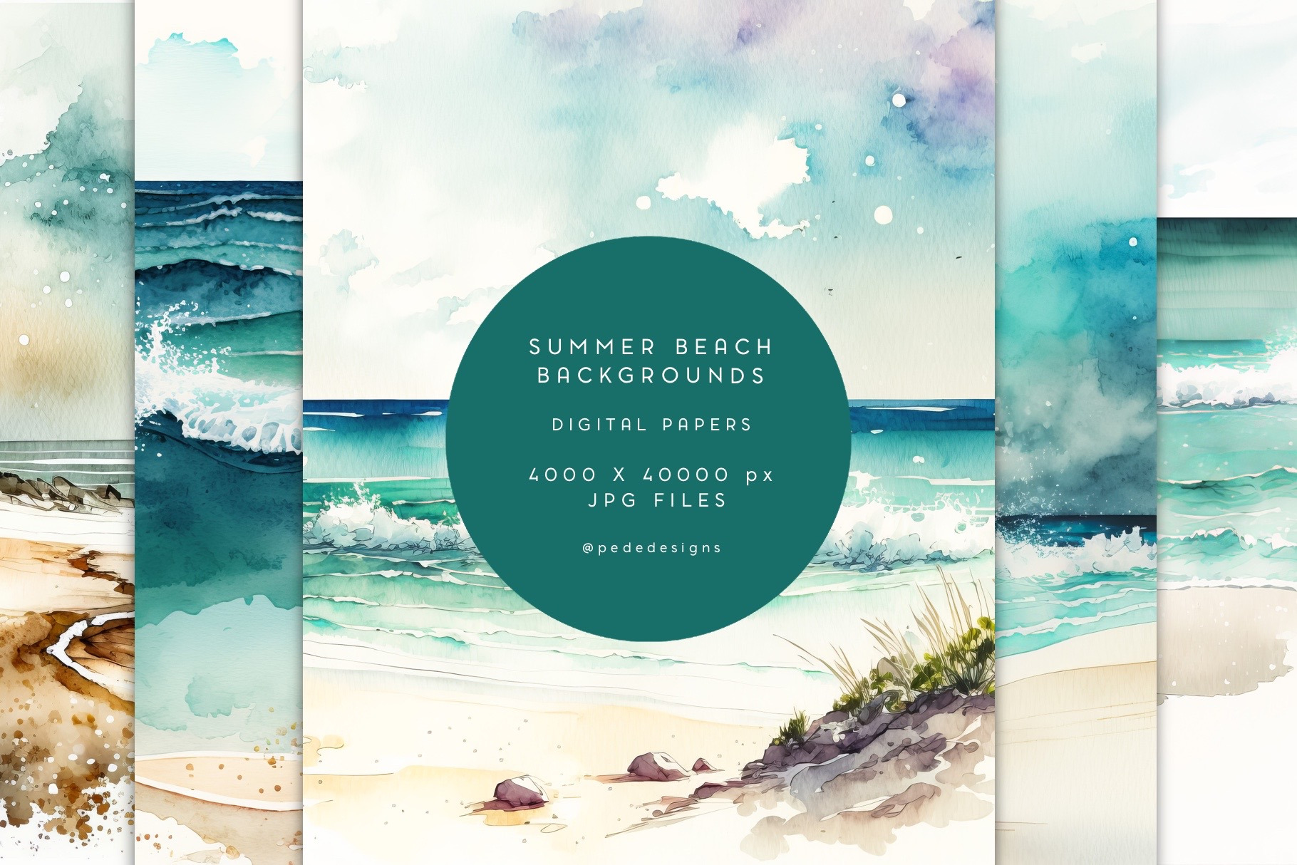 Summer Beach Backgrounds, a Background Graphic by PeDe Designs