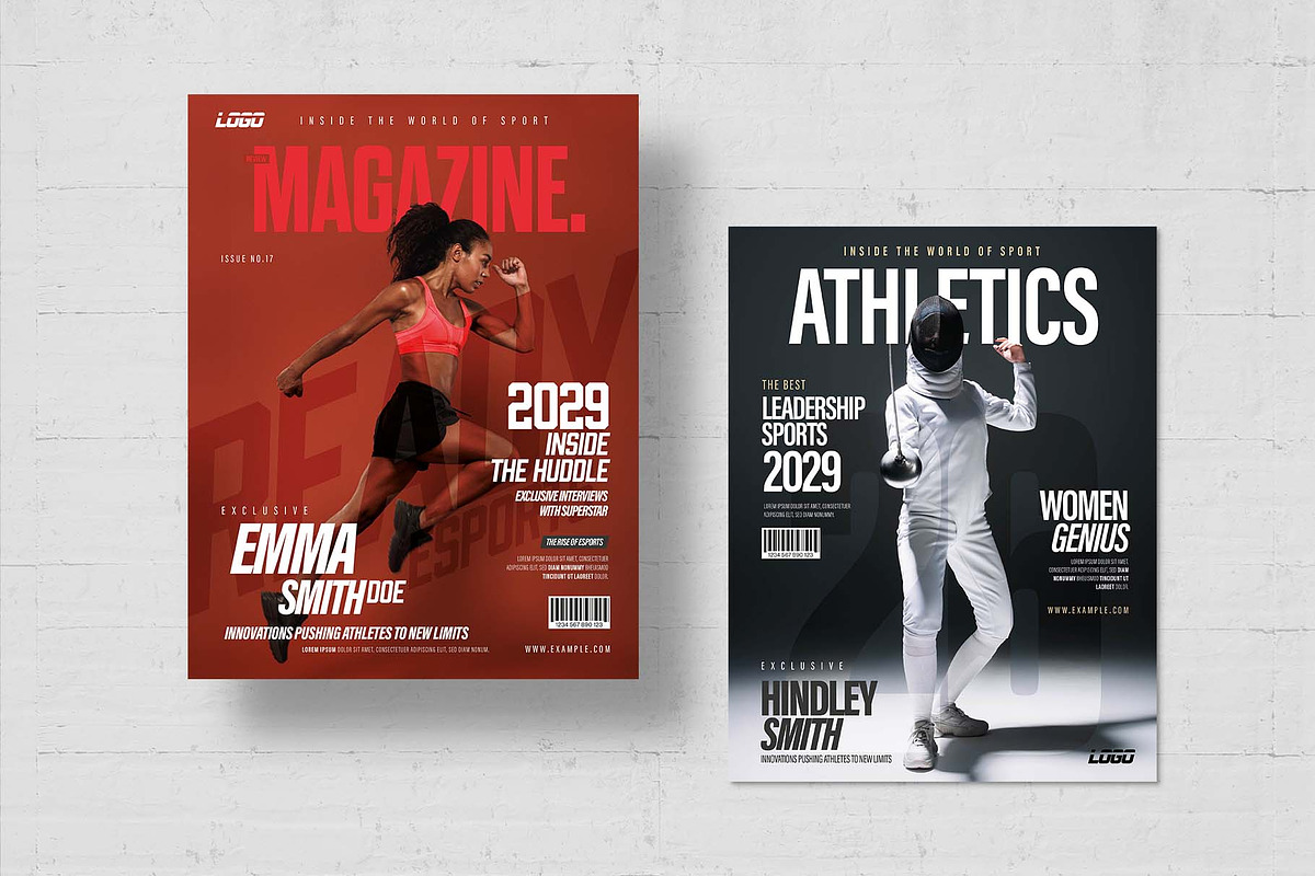Sport Magazine Cover Templates, a Magazine Template by BrandPacks