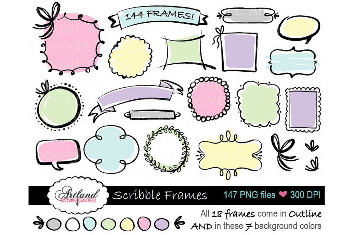 Scribble Frame Clipart Value Pack, an Illustration by Artland Downloaded