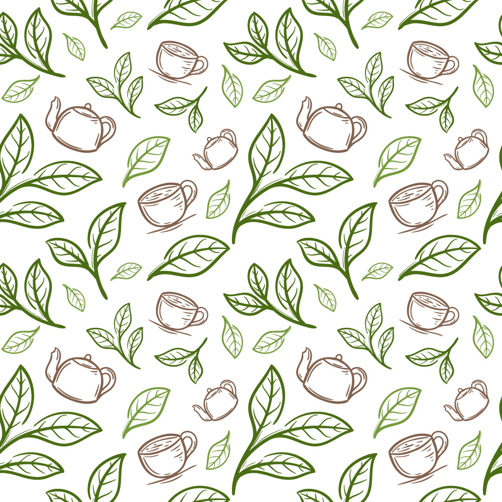 Green tea seamless pattern, a Pattern Graphic by Twelve.std