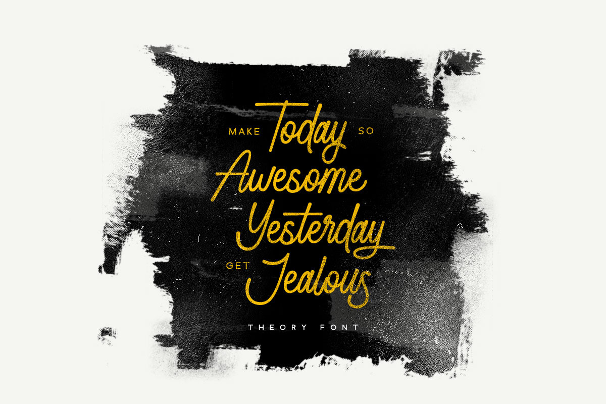 Theory Font, a Script Font by vuuuds