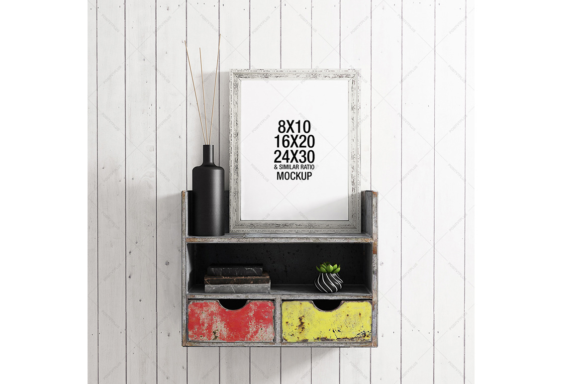 Poster Frame Rustic Metal Shelve, a Print Template by positvtplus