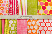 Oh Happy Day Digital Papers, a Pattern Graphic by 7th Avenue Designs