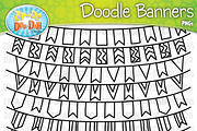 Doodle Banners Clipart Set 2, an Illustration by Zip-A-Dee-Doo-Dah Designs