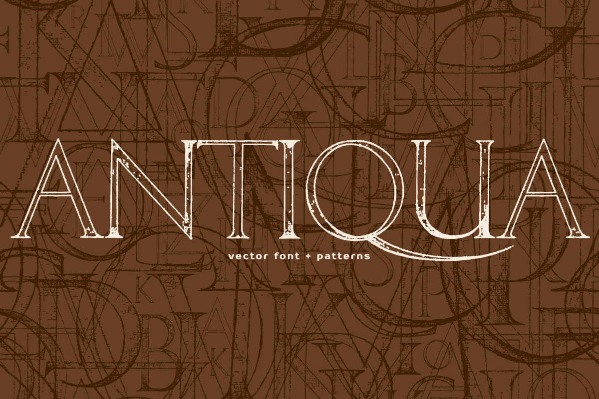 ANTIQUA Vector Font + Patterns, a Pattern Graphic by ekaart