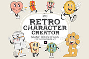 Retro Character Creator Brush Set, a Brush Add-On by Mabel & Bea