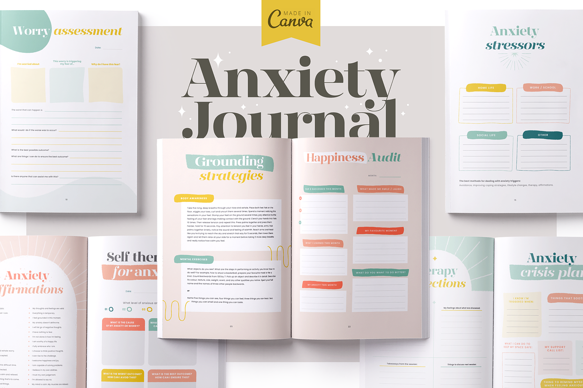 Anxiety Journal | Printable and Canva
