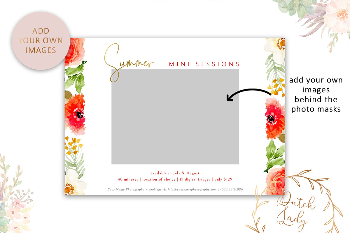 PSD Photo Session Card Template #43, a Card Template by The Dutch Lady ...