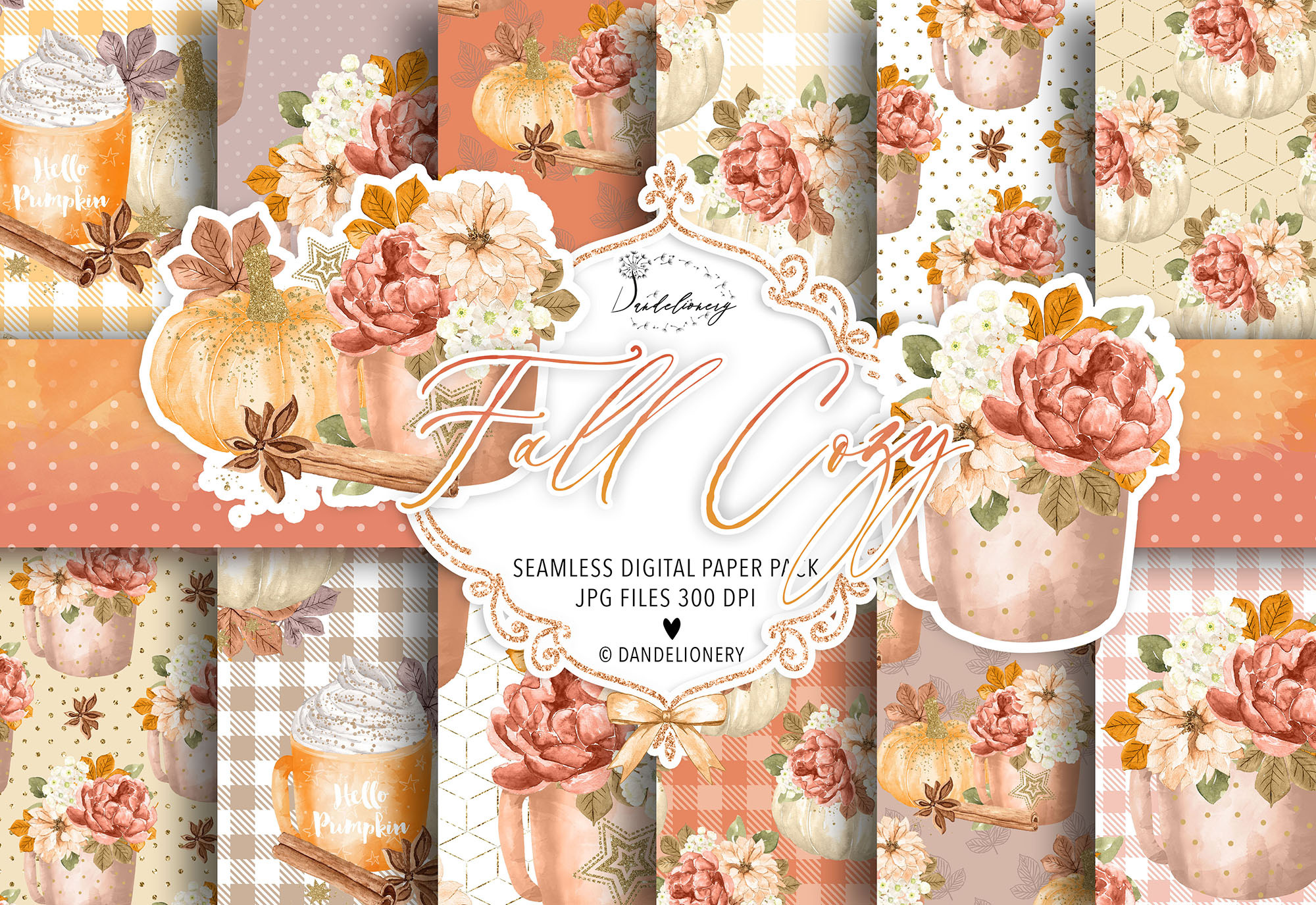 Fall Cozy digital paper pack, a Pattern Graphic by designloverstudio