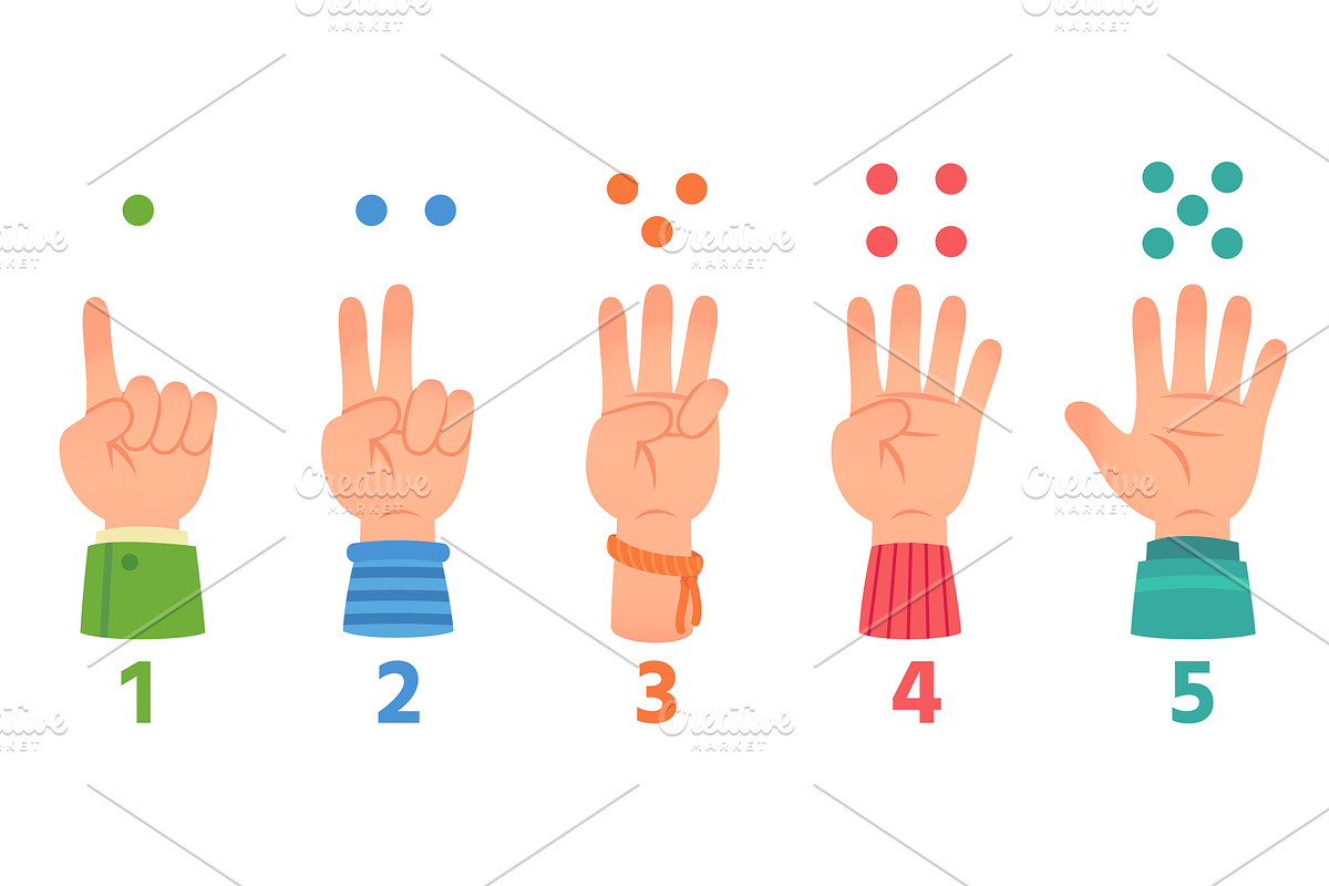 Cartoon kids hands count with, an Object Graphic by Ksania | Creative ...