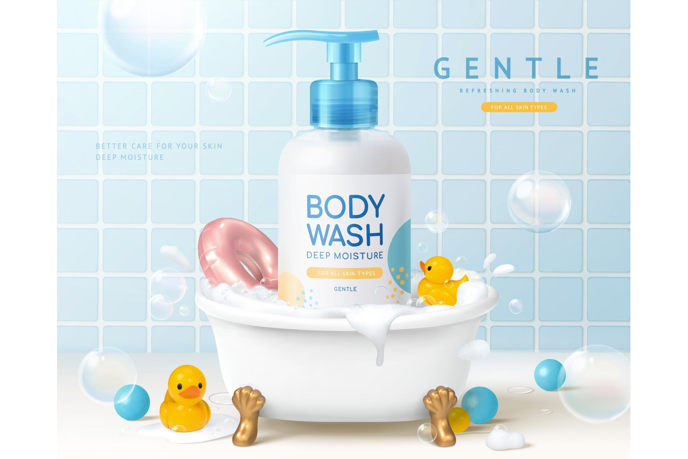 Body wash product ad, a Flyer Template by TotallypicRF