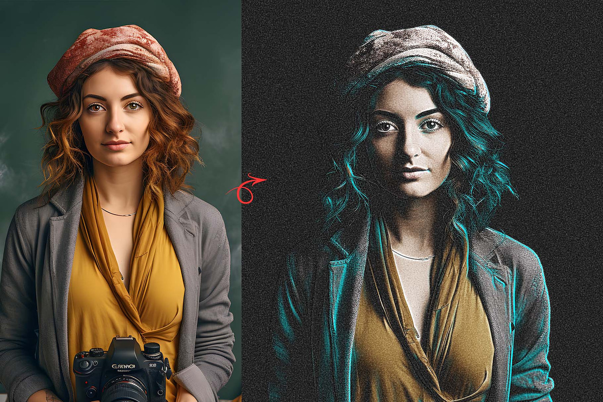 Cinematic Noise Portrait Poster Art