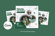 Tour & Travel Canva Flyer Template, a Social Media Template by MK Creatives