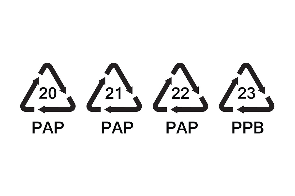 Paper recycling symbols, an Icon by Viktorijareut | Creative Market