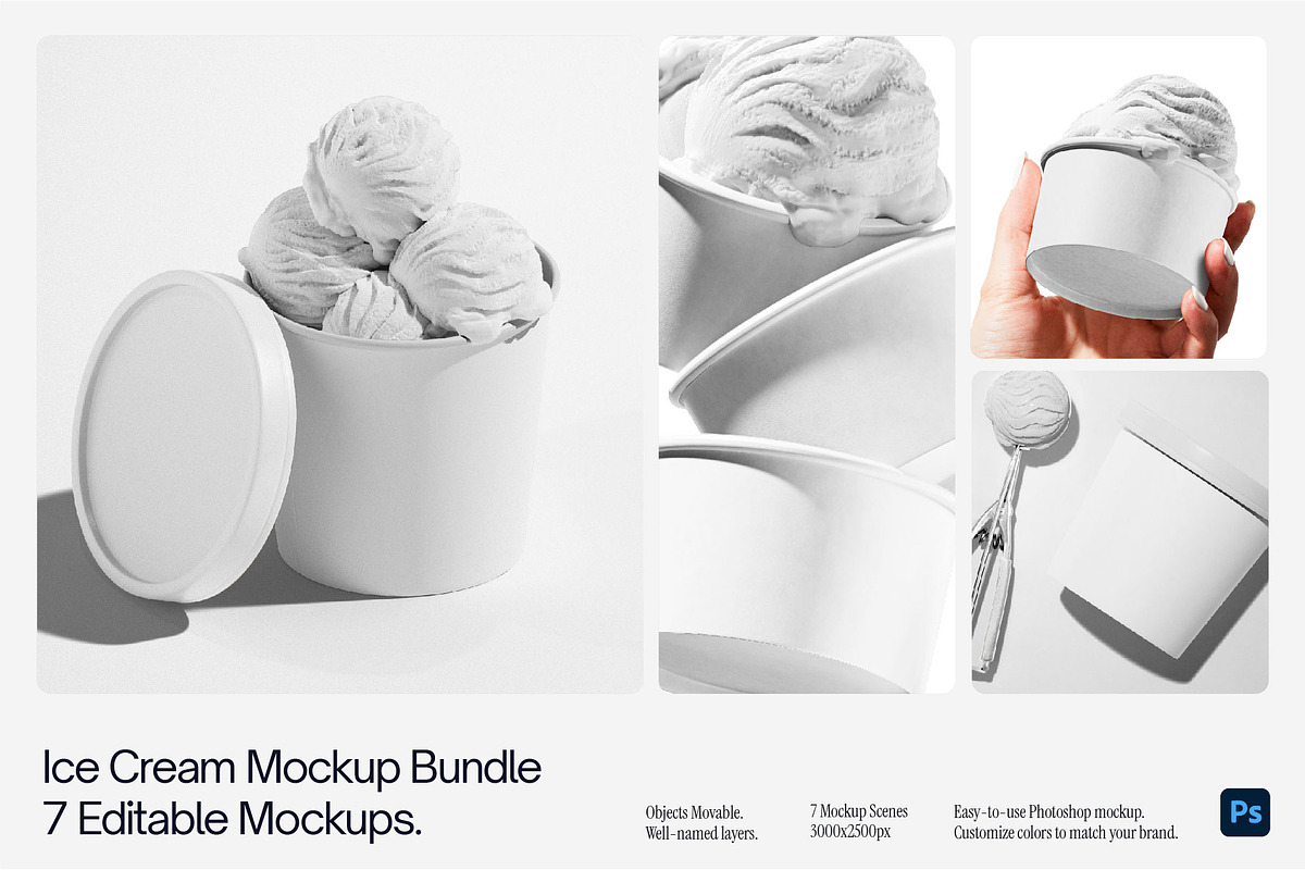 Ice Cream Packaging Mockup Bundle