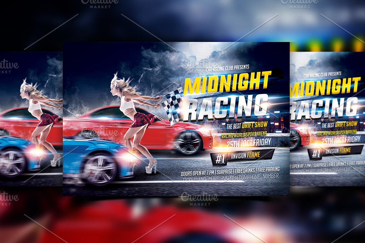 Midnight Race Flyer, a Flyer Template by Basez Flyers