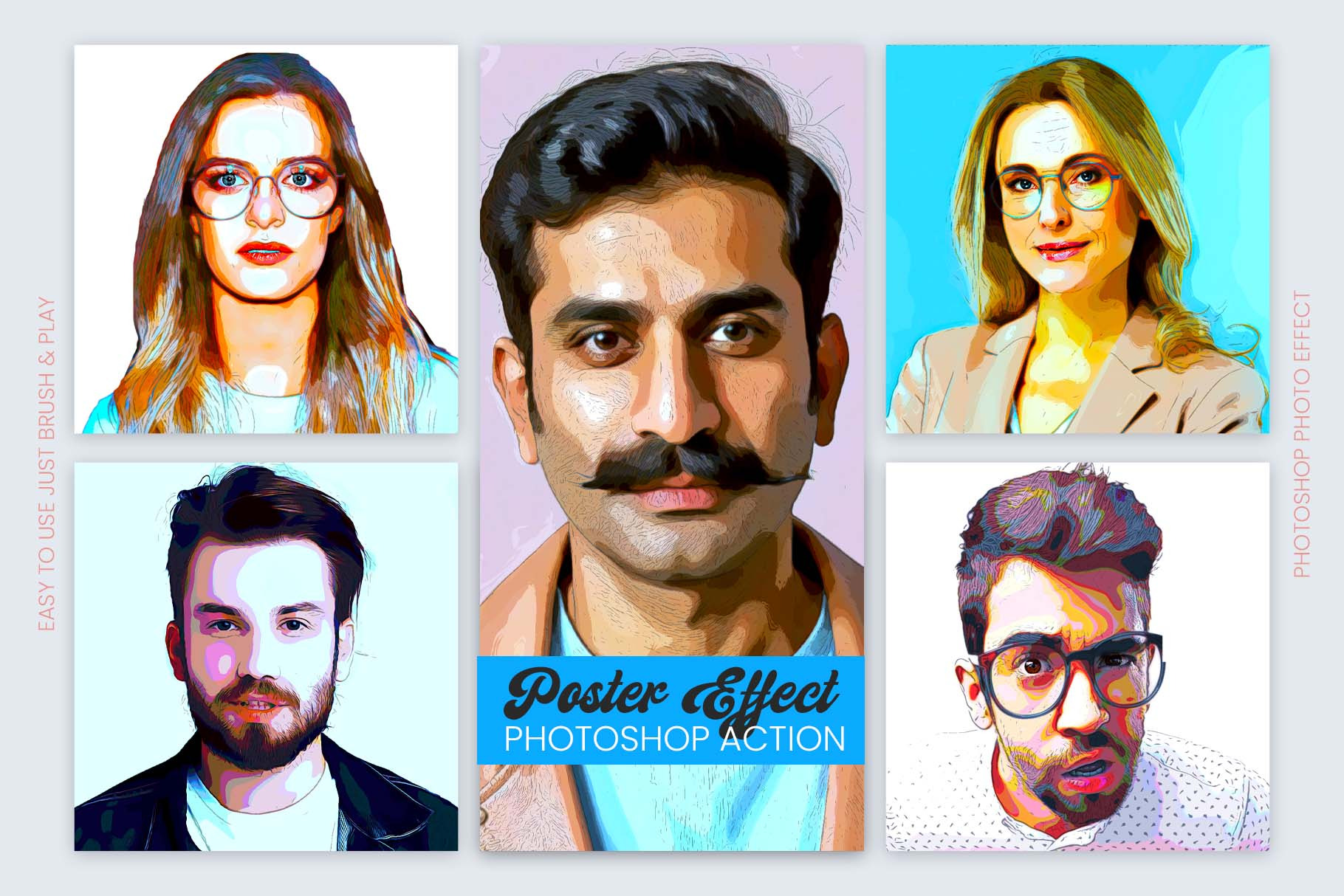 Poster Effect Photoshop Action, an Action Add-On by MRI STUDIO