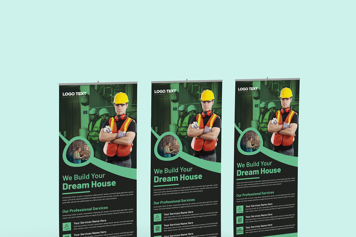 Construction Roll Up Banner, a Flyer Template by MRI STUDIO