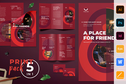 Lounge Bar Print Pack, a Poster Template by TemplatesNow!